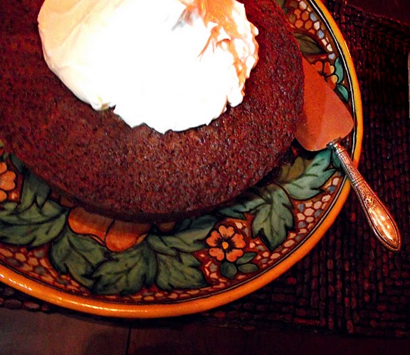 Overview of Remembrance Cake on the dining room table with silver ...